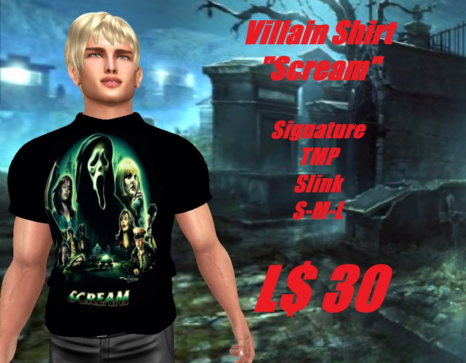 Second Life Marketplace - Villains-Scream Shirt
