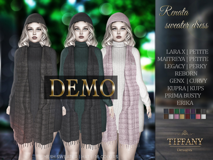 Second Life Marketplace - ::TD:: Renata Sweater Dress {Mesh} DEMO