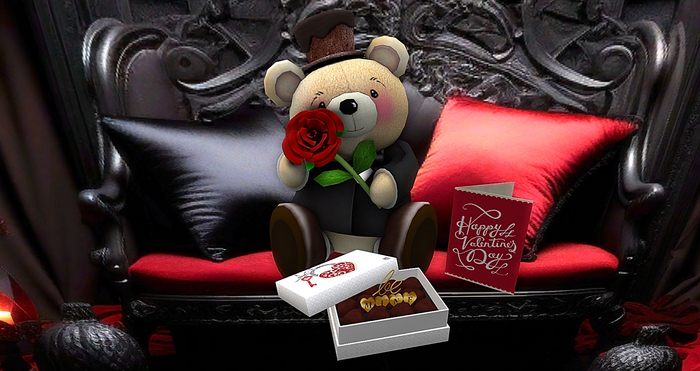 Second Life Marketplace - CJ Valentine Bear with Chocolate Hearts ...