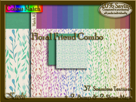 Second Life Marketplace - Floral Friend COMBO Seamless Texture Bundle