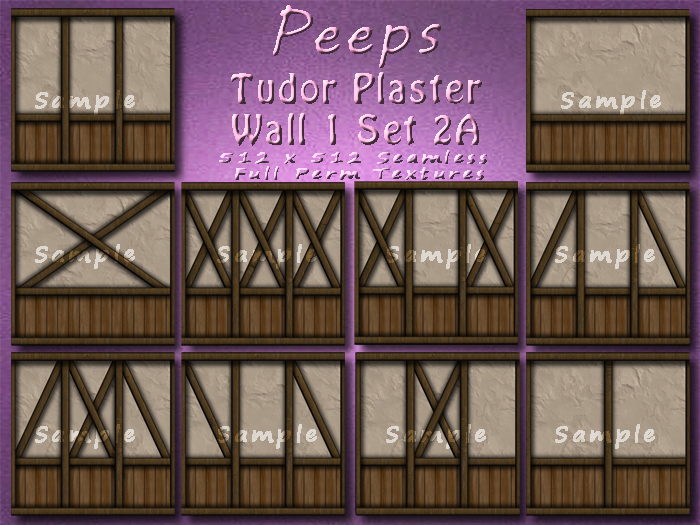 Second Life Marketplace - Peeps Textures Tudor Plaster Wall 1 Set 2A