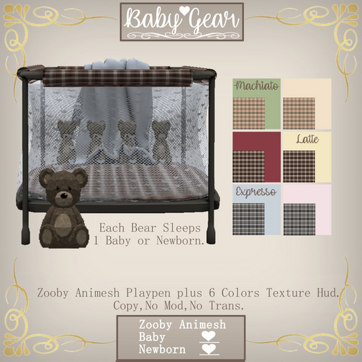 Second Life Marketplace - Animesh Zooby 2 or More Playpen (6) Texture ...