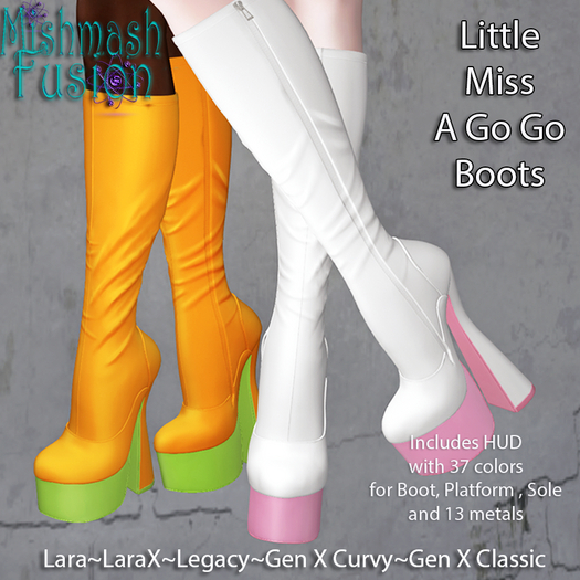 Second Life Marketplace - ~*MF*~ Little Miss A Go Go Boots (Add or Rez)