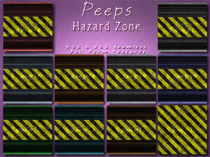 Second Life Marketplace - Peeps Textures Hazard Zone