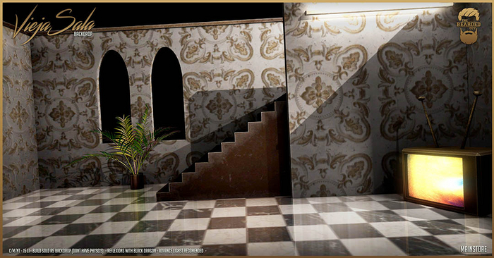 Second Life Marketplace - Vieja Sala Backdrop - The Bearded Guy