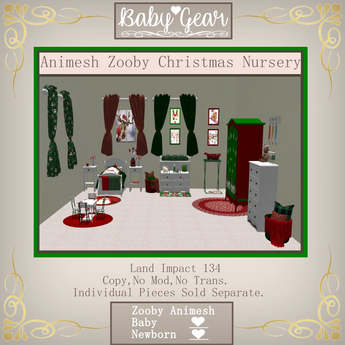 Second Life Marketplace - Animesh Zooby Christmas Complete Nursery (Boxed)