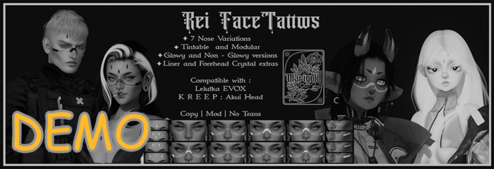 Second Life Marketplace - [Marigold] - Demo - Rei Face Tattoo ...