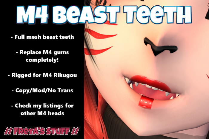 Second Life Marketplace - // FREYA'S STUFF // M4 Beast Teeth Rikugou ...
