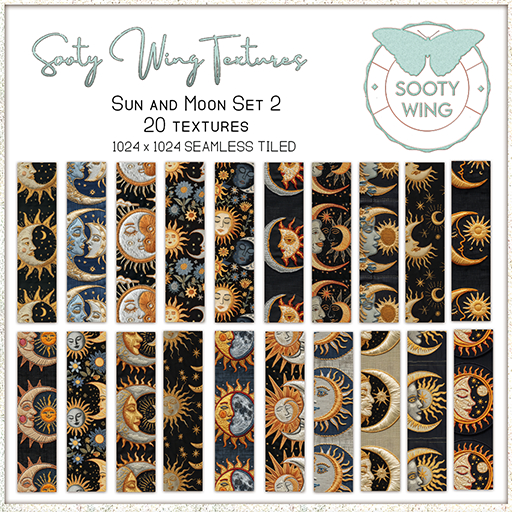 Second Life Marketplace - MM SWT Sun and Moon Textures (Set 2) Seamless ...
