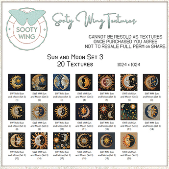 Second Life Marketplace - Sun and Moon Textures (Set 4) Seamless & 20 ...