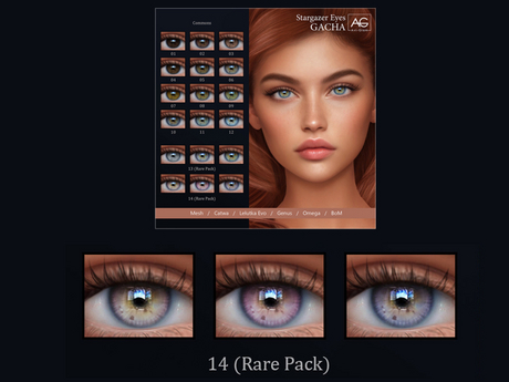 Second Life Marketplace - AG. Stargazer Eyes Gacha - Mesh - 14 RARE