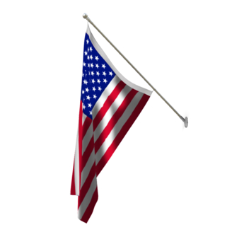 Second Life Marketplace - United States Flag on Wall Mount Flag Pole ...