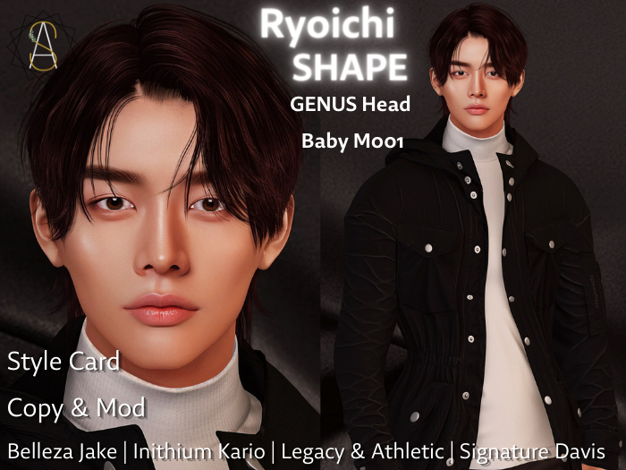 Second Life Marketplace - A.S_Store - Ryoichi Shape for GENUS Head Baby ...