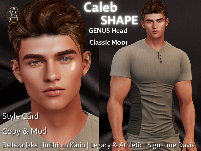 Second Life Marketplace - A.S_Store - Caleb Shape for GENUS Head ...
