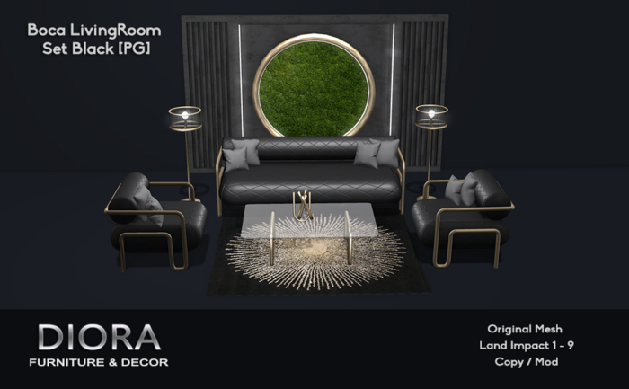 Second Life Marketplace - DIORA Boca Set Black [PG]