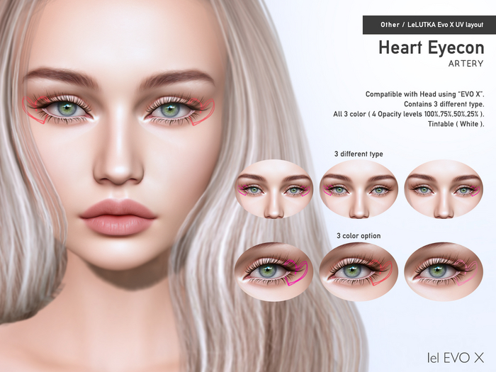 Second Life Marketplace - ARTERY // Heart eyecon ( Evo X UV Layout )