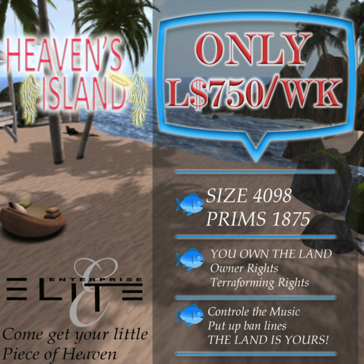 Second Life Marketplace - AMAZING LAND L$750/WK 1875 PRIMS, OWNER ...