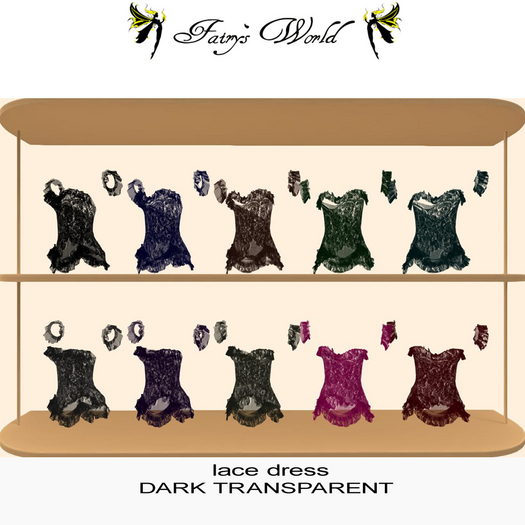 Second Life Marketplace - *Fairy`s World* lace dress FREYA dark TRANSPARENT