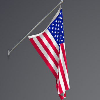 Second Life Marketplace - United States Flag on Wall Mount Flag Pole ...