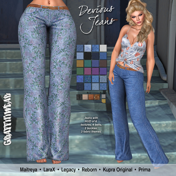 Second Life Marketplace - Graffitiwear Colors Devious Jeans