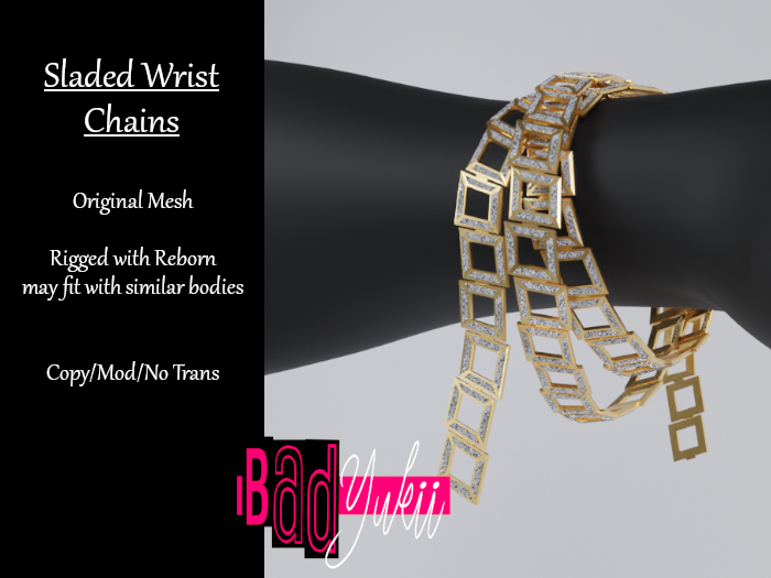 Second Life Marketplace - BadYukii:. Sladed Wrist Chains