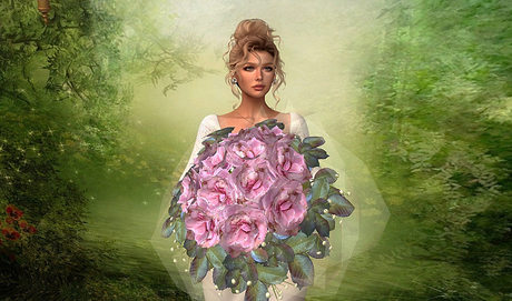Second Life Marketplace - CJ Bear Surprise Box with Dozen Pink Roses Set