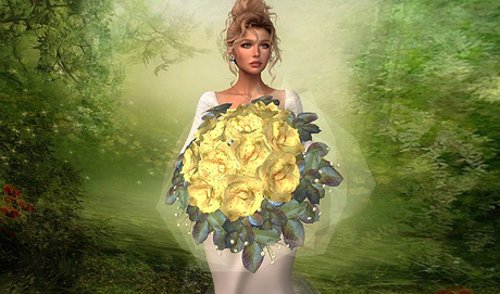 Second Life Marketplace - CJ Bear Surprise Box with Dozen Yellow Roses Set
