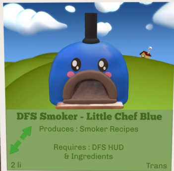 Second Life Marketplace - DFS Smoker - Little Chef Blue (actual Item)
