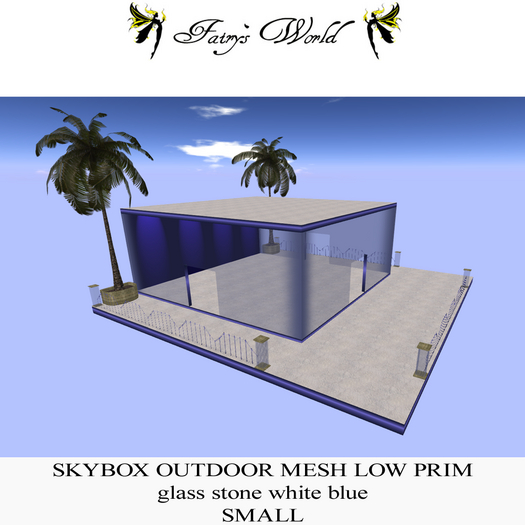 Second Life Marketplace - SKYBOX OUTDOOR MESH glass stone white&blue ...