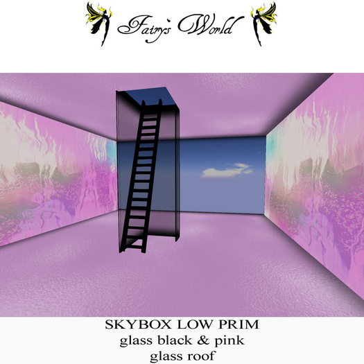 Second Life Marketplace - Skybox glass black pink LOW PRIM 7 prims