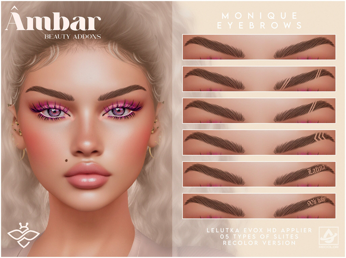 Second Life Marketplace - AMBAR BEAUTY - MONIQUE HD EYEBROW UNPACKER ...