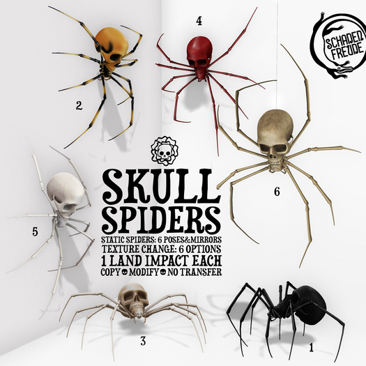 Second Life Marketplace - Schadenfreude Skull Spiders