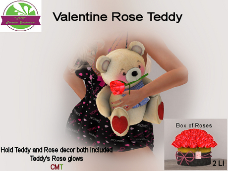 Second Life Marketplace - *LKK* Valentine Rose Teddy & Box of Roses