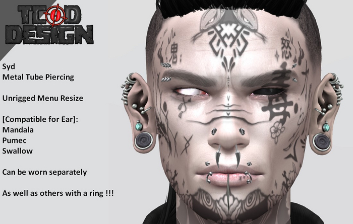 Second Life Marketplace - Metal Tube Piercing ~ Syd