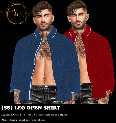 Second Life Marketplace - Leo Men Open Shirt Fatpack