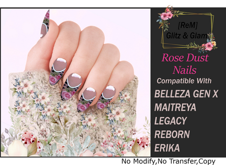 Second Life Marketplace - [ReM] Rose Dust Nails