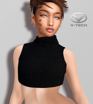 Second Life Marketplace - SiK Tutle Chop Sleeveless Black - Reborn ...