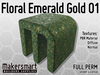 Second Life Marketplace - PBR Materials: Fabric: Floral Emerald Gold 01