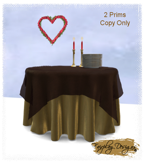 Second Life Marketplace - Sheer Black on Gold Elegance Table *COPY ONLY*
