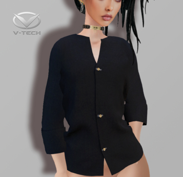 Second Life Marketplace - SiK Casual Collarless Shirt Black Reborn ...