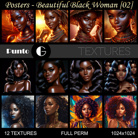 Second Life Marketplace - Posters - Beautiful Black Woman [02]