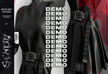 Second Life Marketplace - [SENDO] Belted Skirt + T-shirt - FATPACK (DEMO)