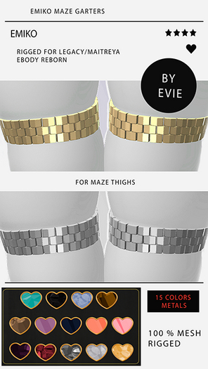 Second Life Marketplace - [LA BELLE] EMIKO MAZE GARTERS FATPACK