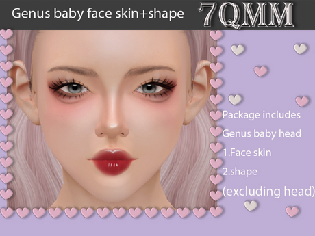 Second Life Marketplace - 7QMM GENUS BABY W 2.0 BOM face skin+shape v2-3