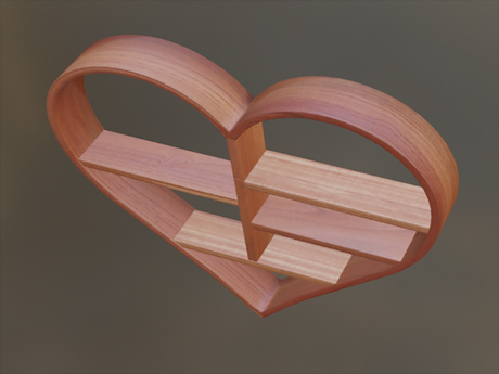 Second Life Marketplace - Heart Bookcase, American Cherry Wood