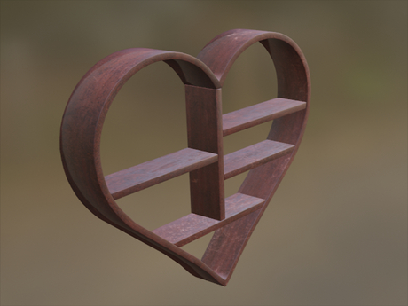 Second Life Marketplace - Heart Bookcase, Antique Wood