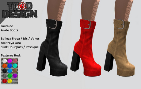 Second Life Marketplace - Ankle Boots Lauralee ~ Textures Hud ~ Mesh