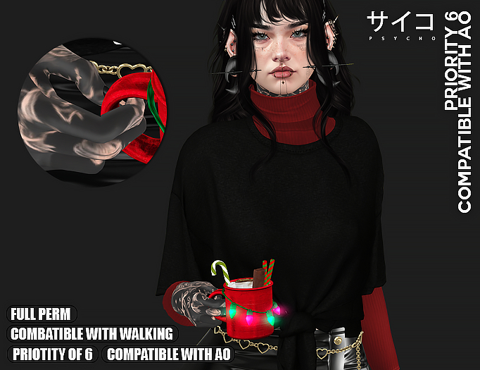 Second Life Marketplace - PSYCHO - 4 poses to hold a hot chocolate ...