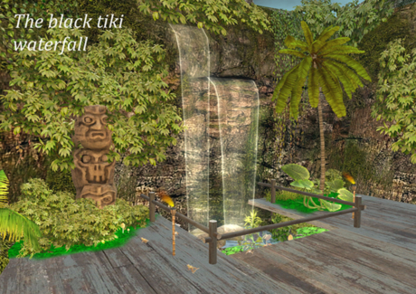 Second Life Marketplace - PS - LANDSCAPING - The black tiki waterfall 40x40