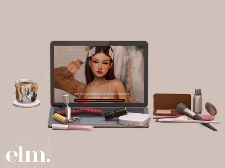 Second Life Marketplace - Elm. Courtney Bathroom Decor//Makeup Routine Pack